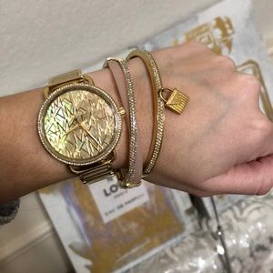 Michael Kors | Accessories | Nwt Michael Kors Mk Logo Gold Watch | Poshmark